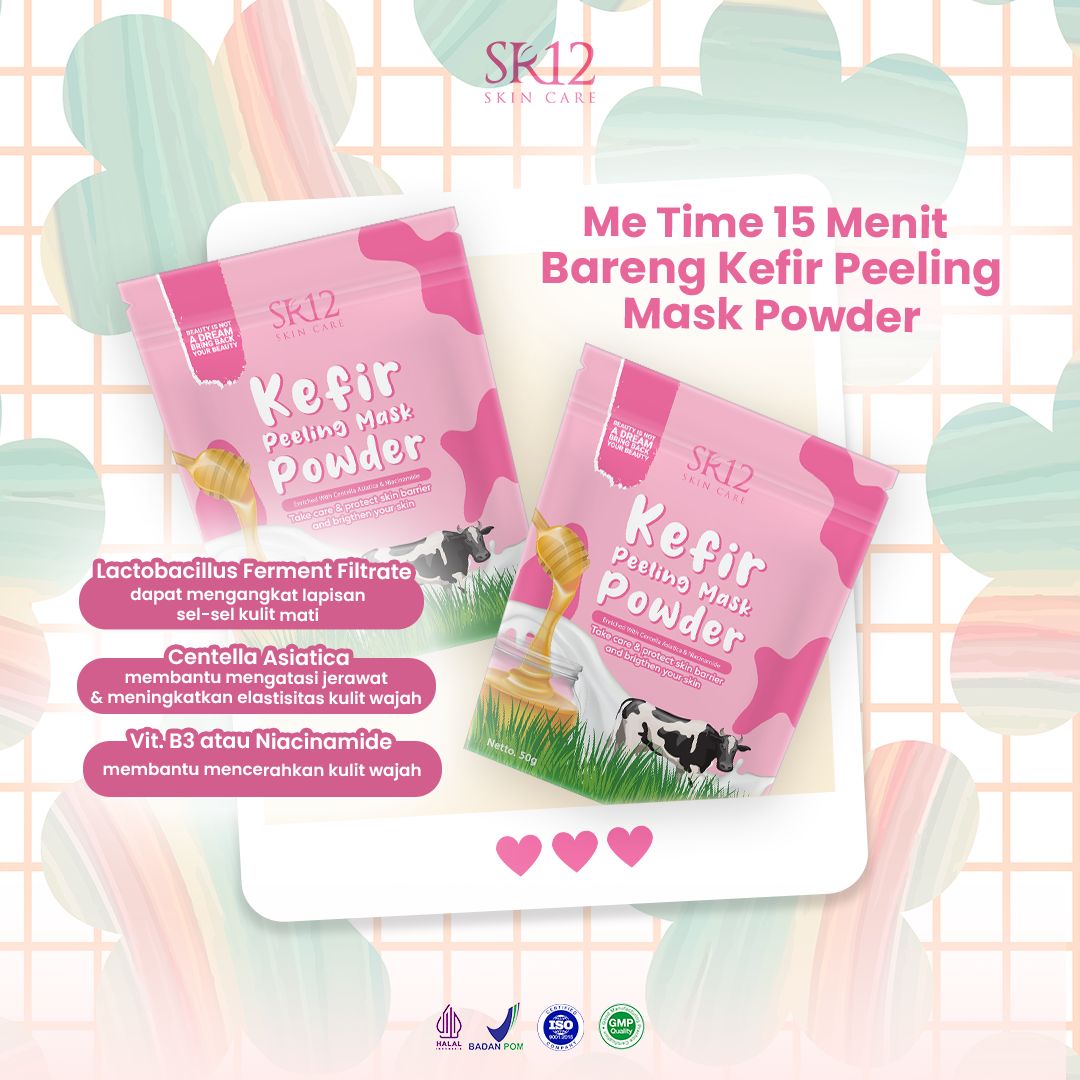 SR12 Kefir Peeling Mask Powder – Kulit Glowing 15 Menit & Cerah